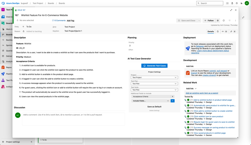 AI Test Case Generator Azure 0.0.14: Bulk Test Case Creation