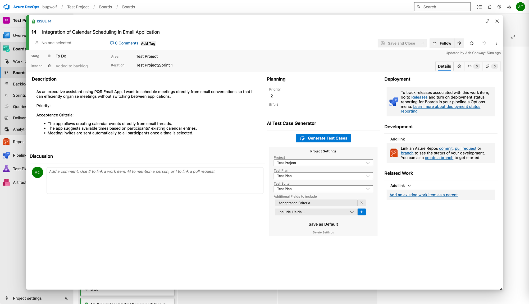 Explore AI-Generated Test Cases in Our Azure Project